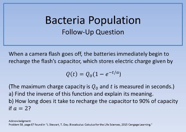 Bacteria Population | Microtutorials in Mathematics